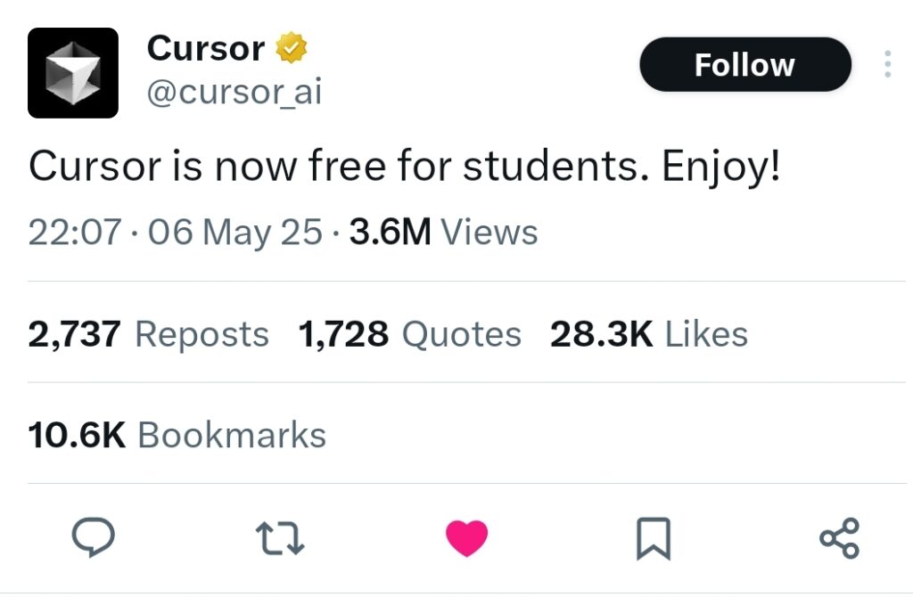 Cursor AI Pro Goes Free for Students—A Game-Changer for Coding ...